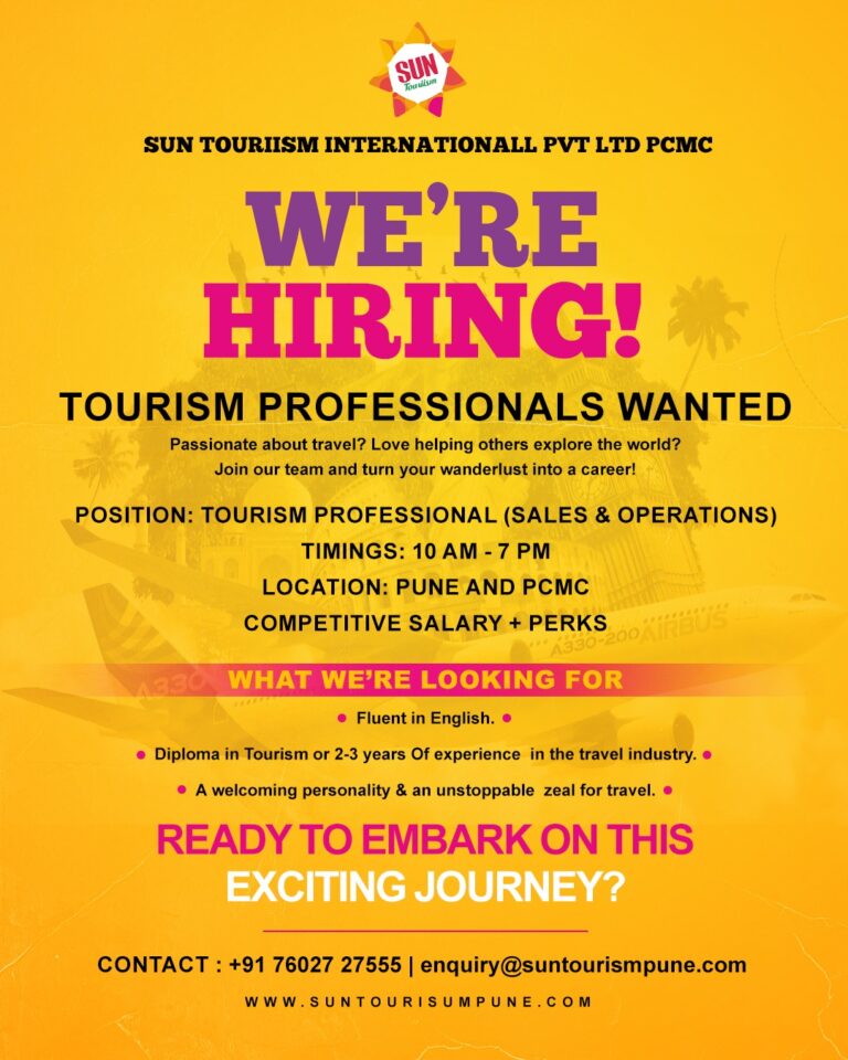 Tourism Jobs in Pune – Apply Now at Sun Tourism